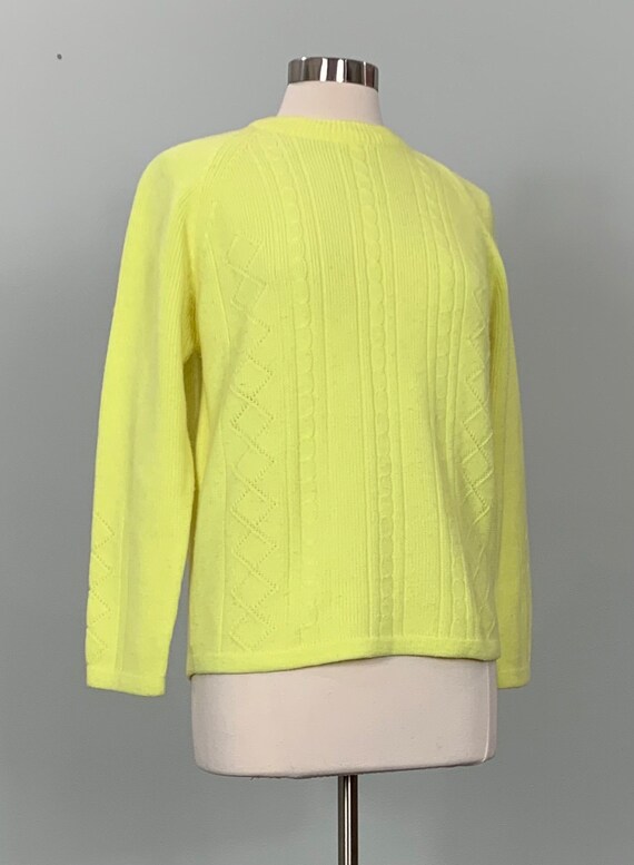 Dayglow Yellow Cable Knit Sweater by Fern Fashions - … - Gem