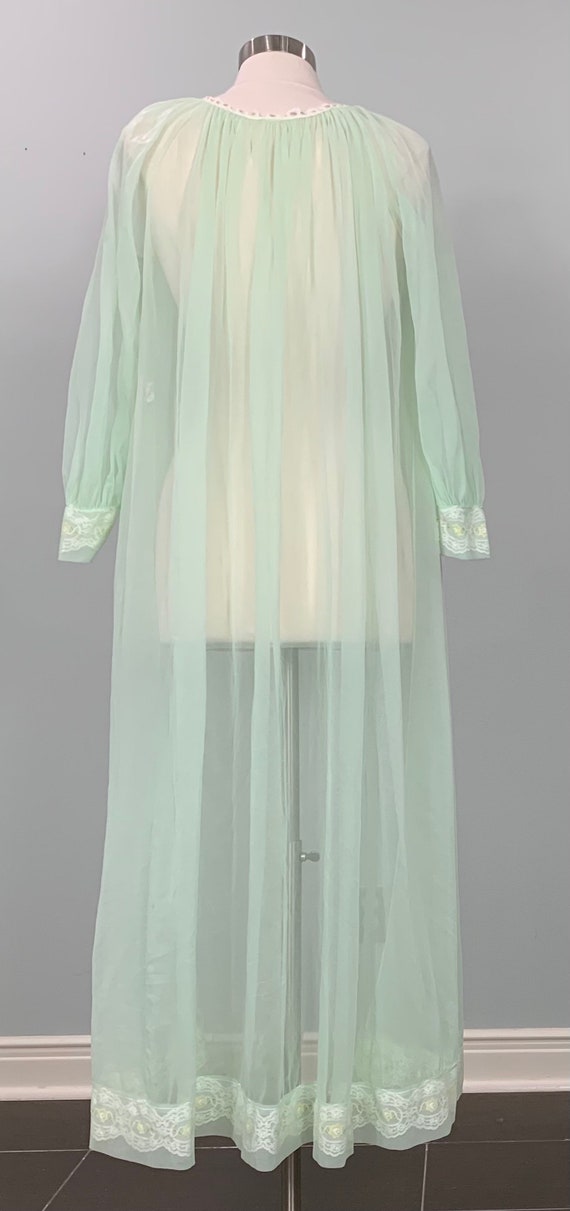 Light Green Chiffon Long Sleeve Robe by Miss Elaine -… - Gem