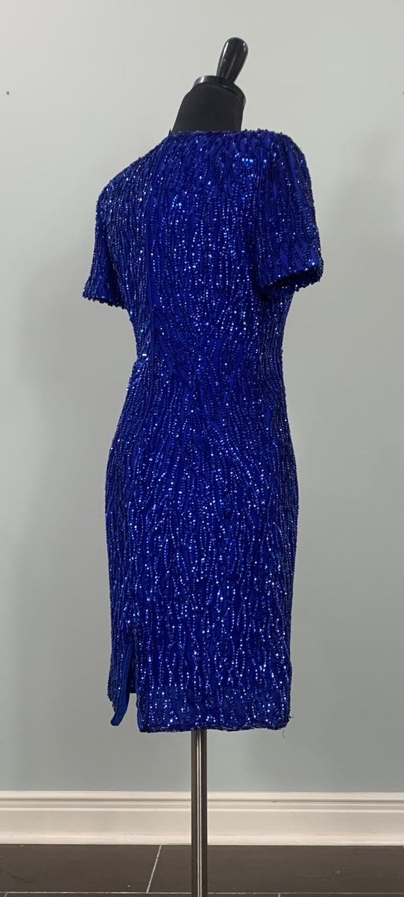 Bright Blue Sequin Cocktail Dress by Stenay - Size 2/… - Gem