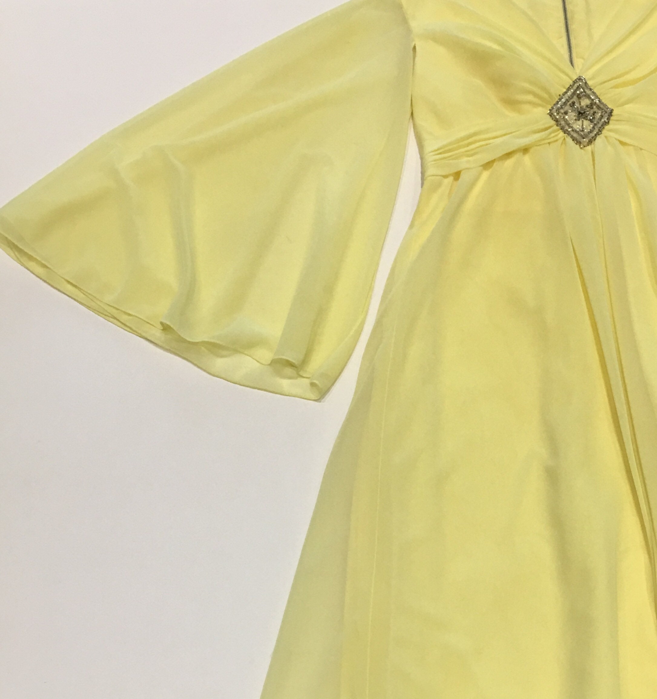 1960s Yellow Cocktail Dress With Rhinestones 60s Yellow | Etsy