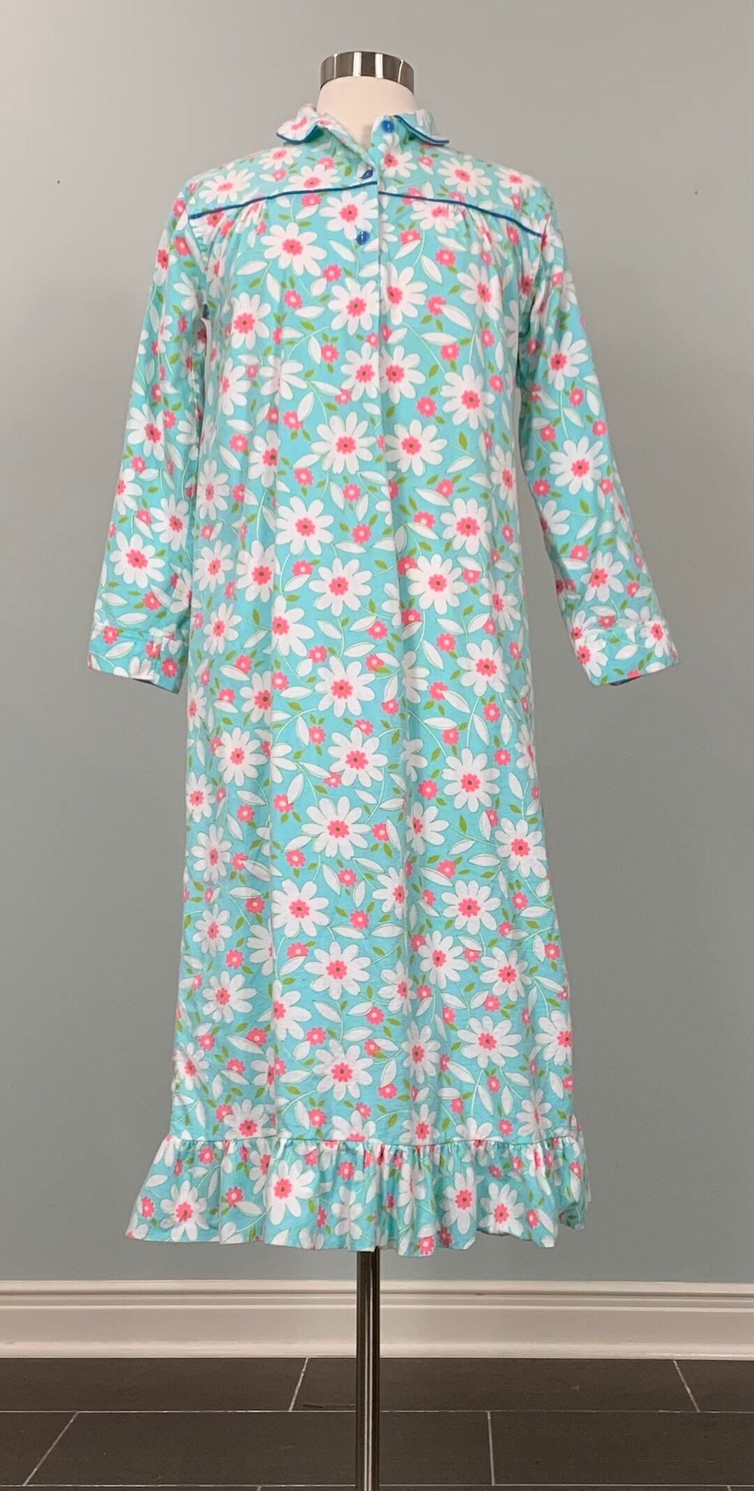 Mod Floral Spring Flannel Night Gown by 20th Century Wear - up to Size ...