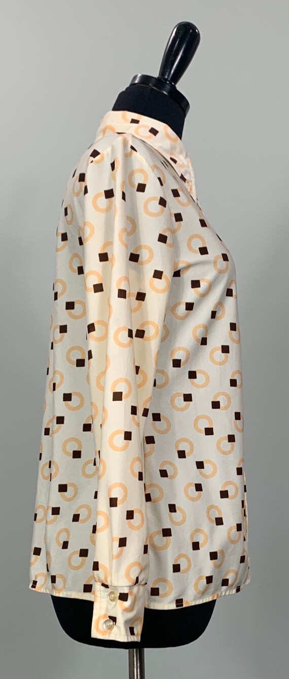 Beige and Yellow Abstract Blouse by Robbie Bee - Size… - Gem