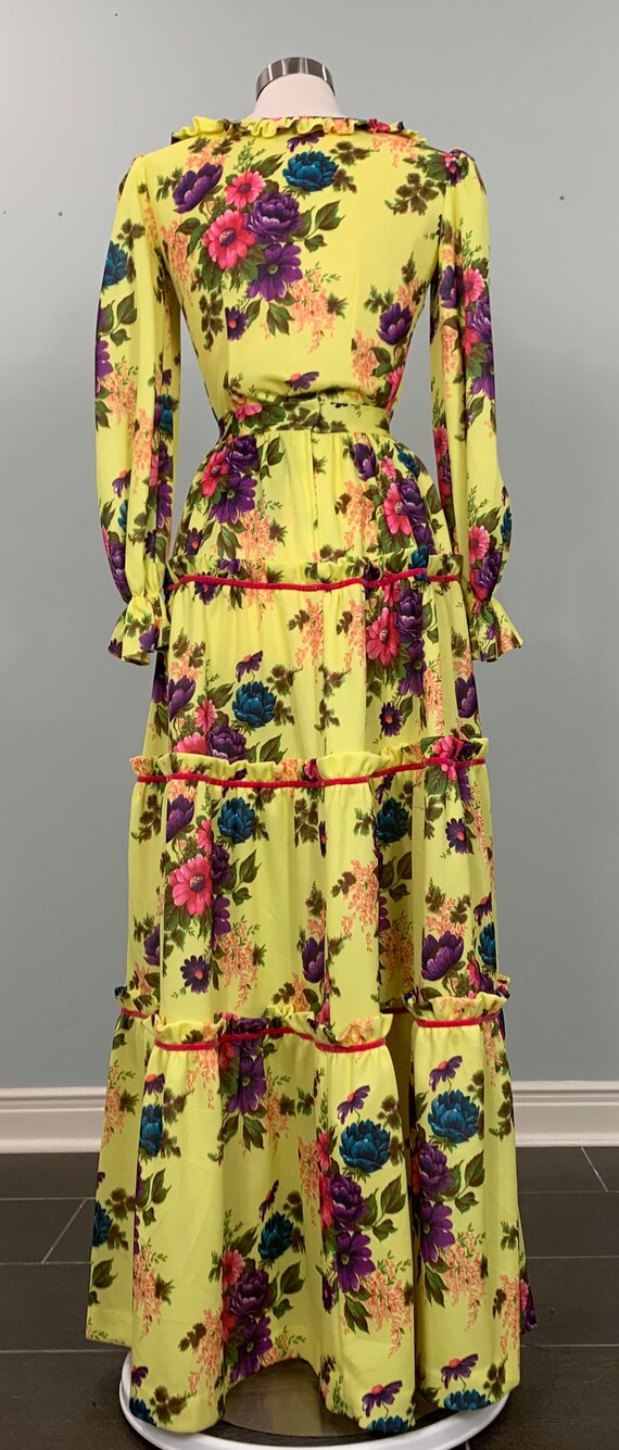 Colorful Yellow Floral Teired Skirt Set - Size 2/4 - … - Gem