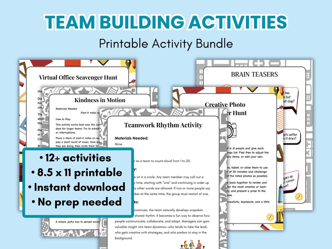 Team Building Games Bundle: Office Icebreakers, Trivia (printable ...