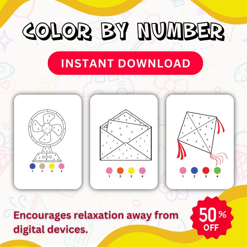 Color by Numbers Printable, Anti-anxiety Art Therapy, Stress-free ...