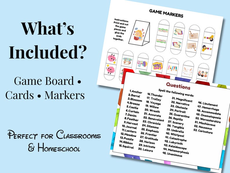 Camping Board Game Printable for Kids, Classroom & Homeschool Trivia ...