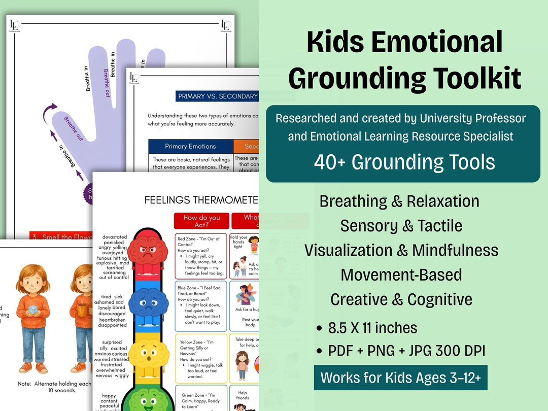 Kids Emotional Regulation Grounding Toolkit, Calm Down Coping Skills ...
