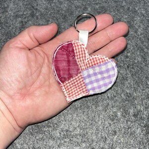 Vintage Quilt Heart Keychain: Repurposed Patchwork Accessory - Etsy