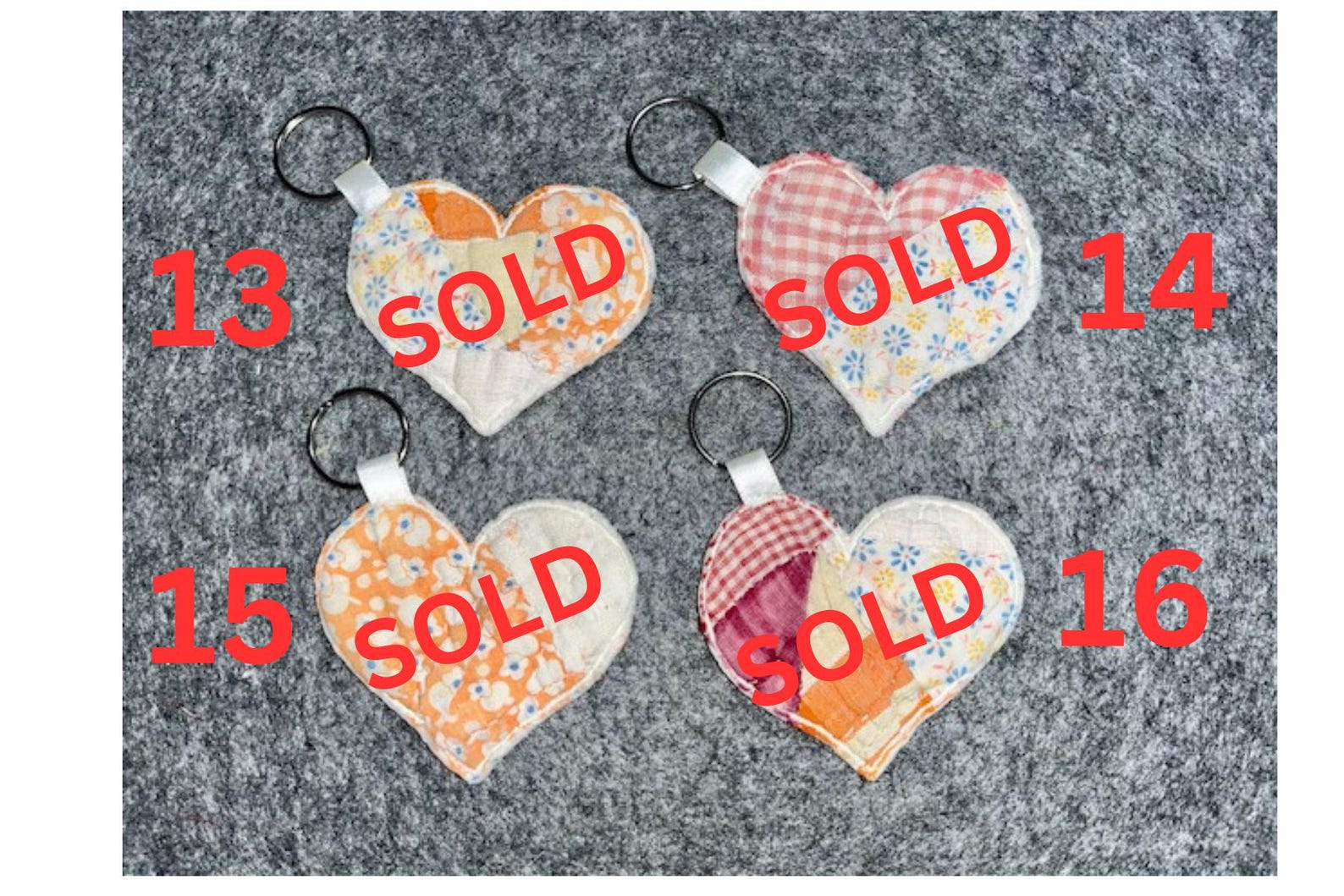 Vintage Quilt Heart Keychain: Repurposed Patchwork Accessory - Etsy