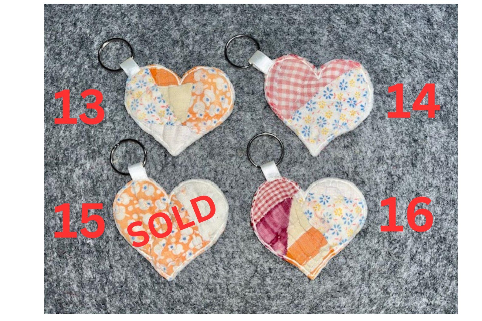 Vintage Quilt Heart Keychain. Repurposed Patchwork Quilt, Handbag ...