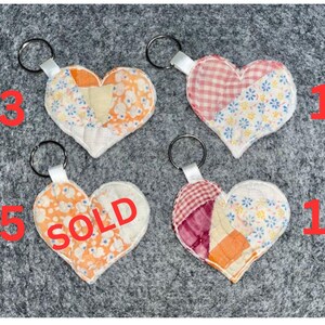 Vintage Quilt Heart Keychain. Repurposed Patchwork Quilt, Handbag Accessory, Backpack Swag ...