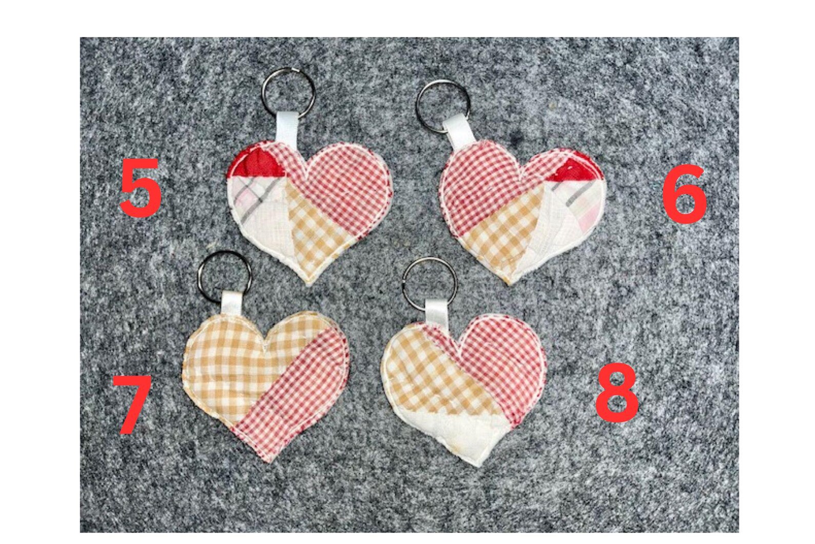 Vintage Quilt Heart Keychain: Repurposed Patchwork Accessory - Etsy