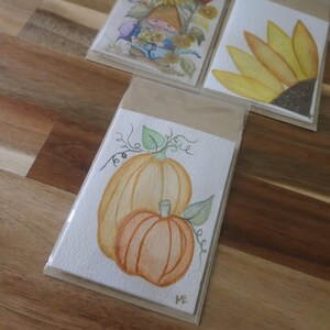 Hand Painted Watercolor Autumn Cards | Set of 3 - Etsy