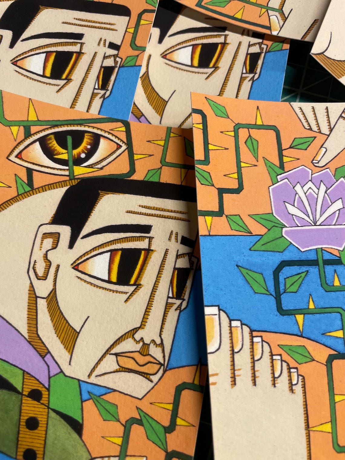 Prickly Love, Ink and Gouache on Arches, Wall Art, Giclee Print, Art ...