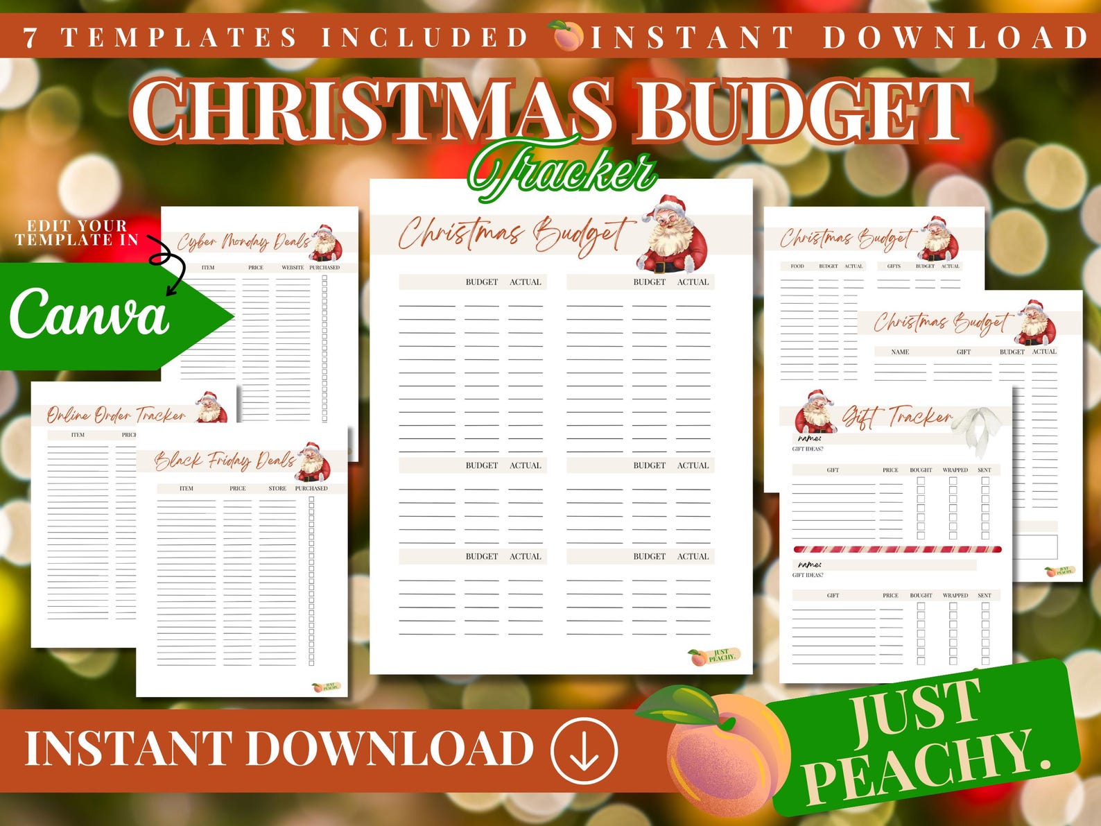 Christmas Budget Template Finance Tracker Budget Tracker Money Planning ...