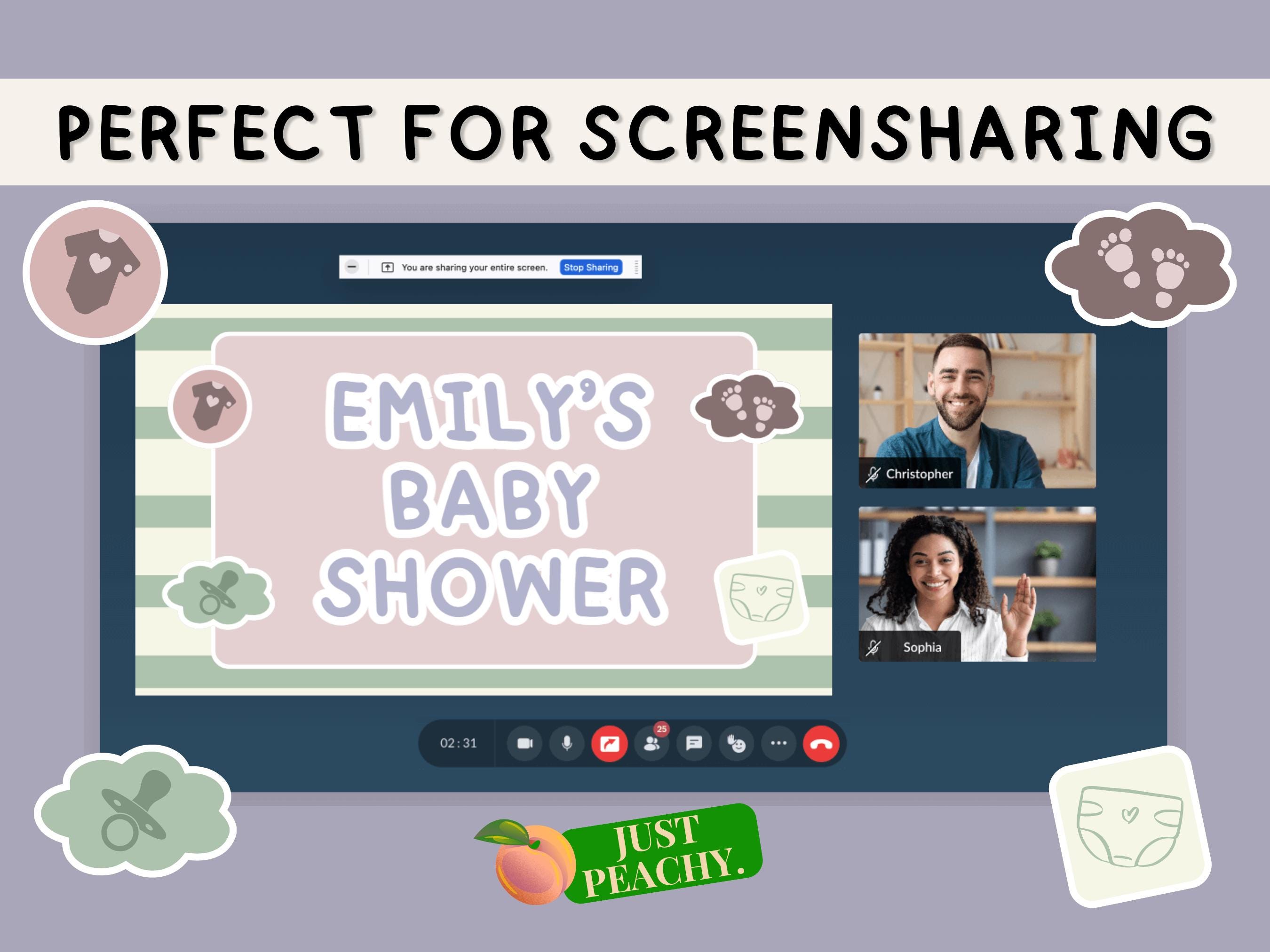 Virtual Baby Shower Games Digital Editable Screenshare Slideshow Canva ...