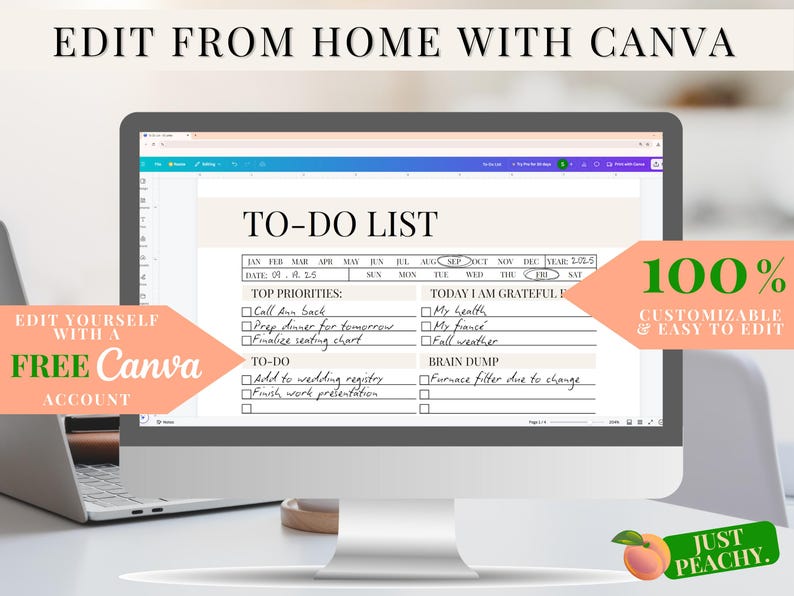 To-do List Template Bundle: Daily Planner Printable (canva Editable) - Etsy