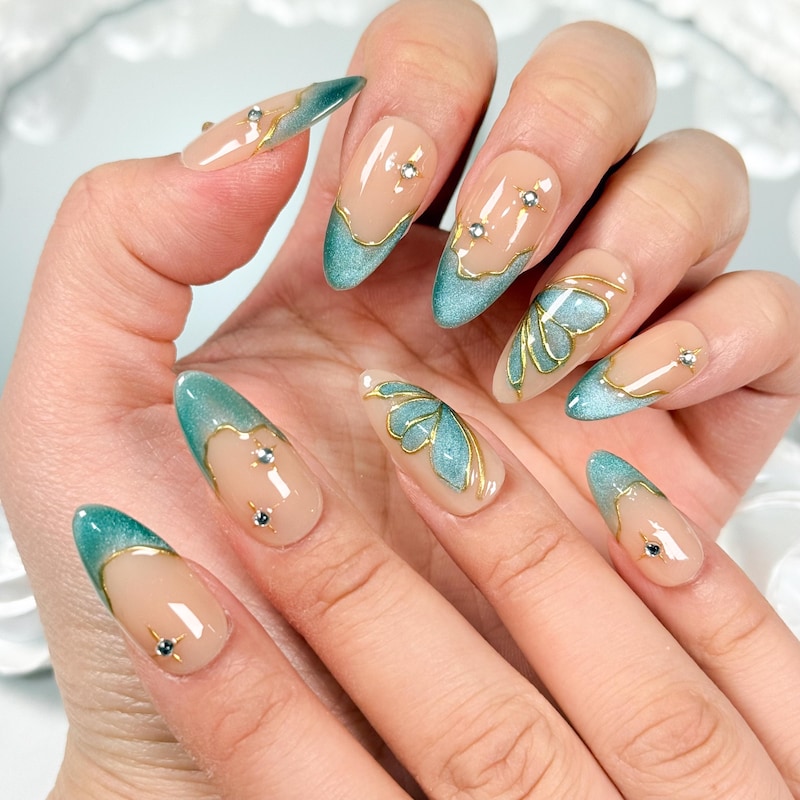Gold Cats Eye Nails - Etsy