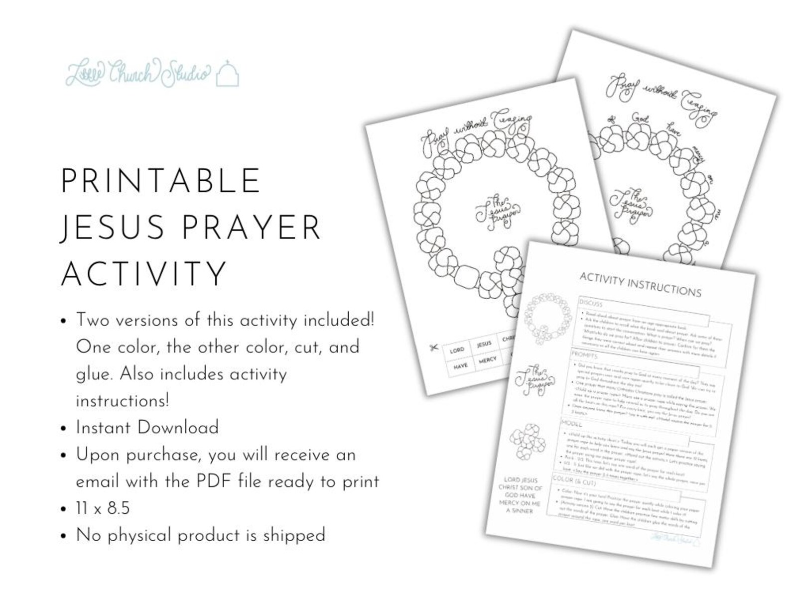 Orthodox Christian Kids Jesus Prayer, Prayer Rope Activity Print - Etsy