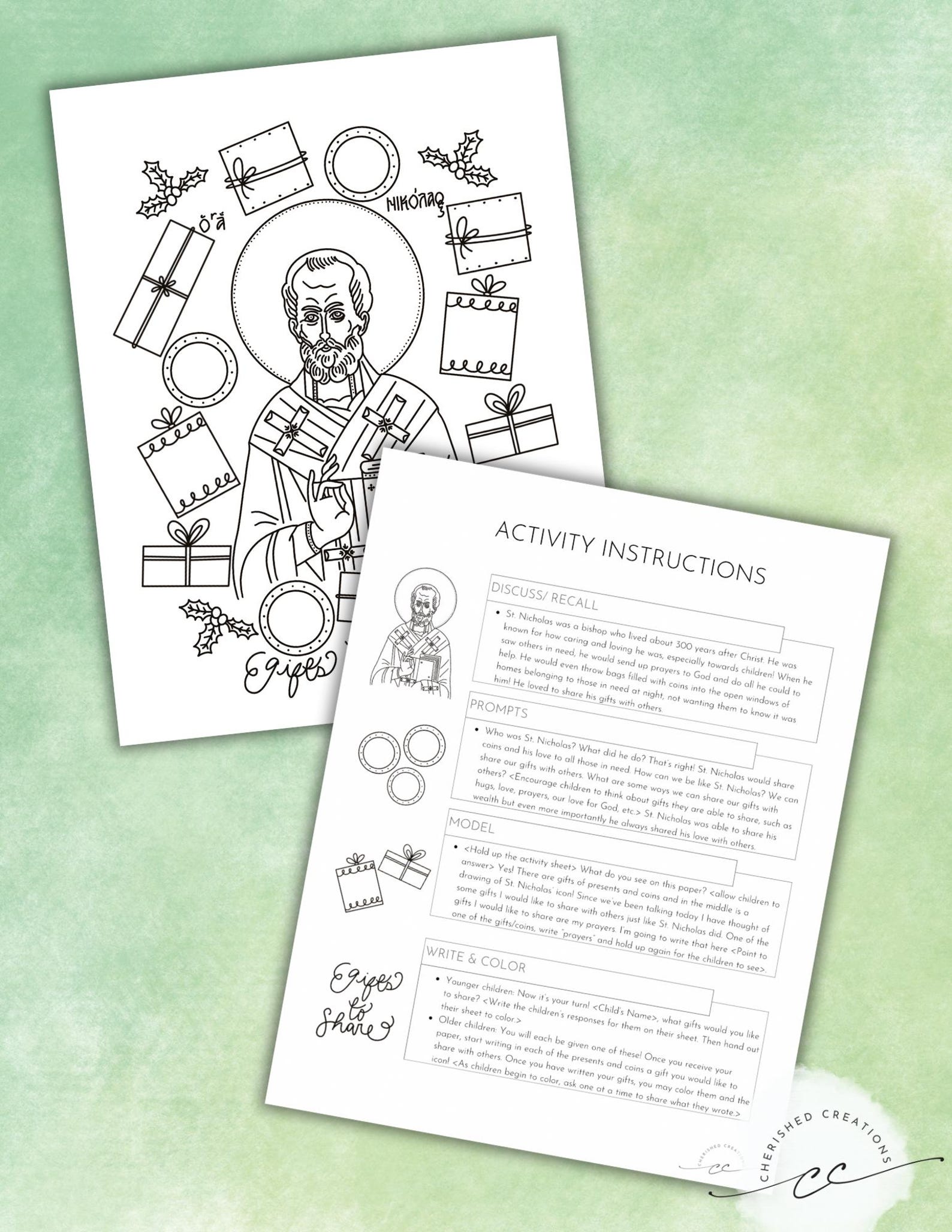 Orthodox Christian St. Nicholas, Printable Activity - Etsy