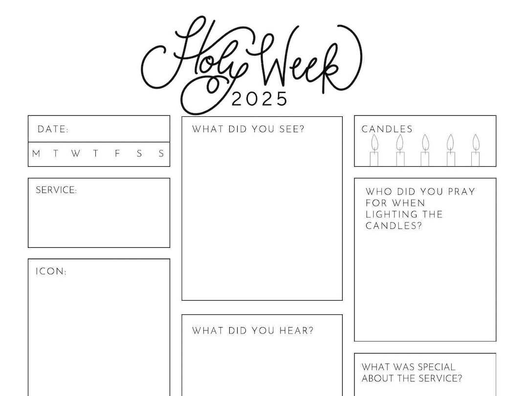 Orthodox Christian Holy Week Journal Printable - Etsy