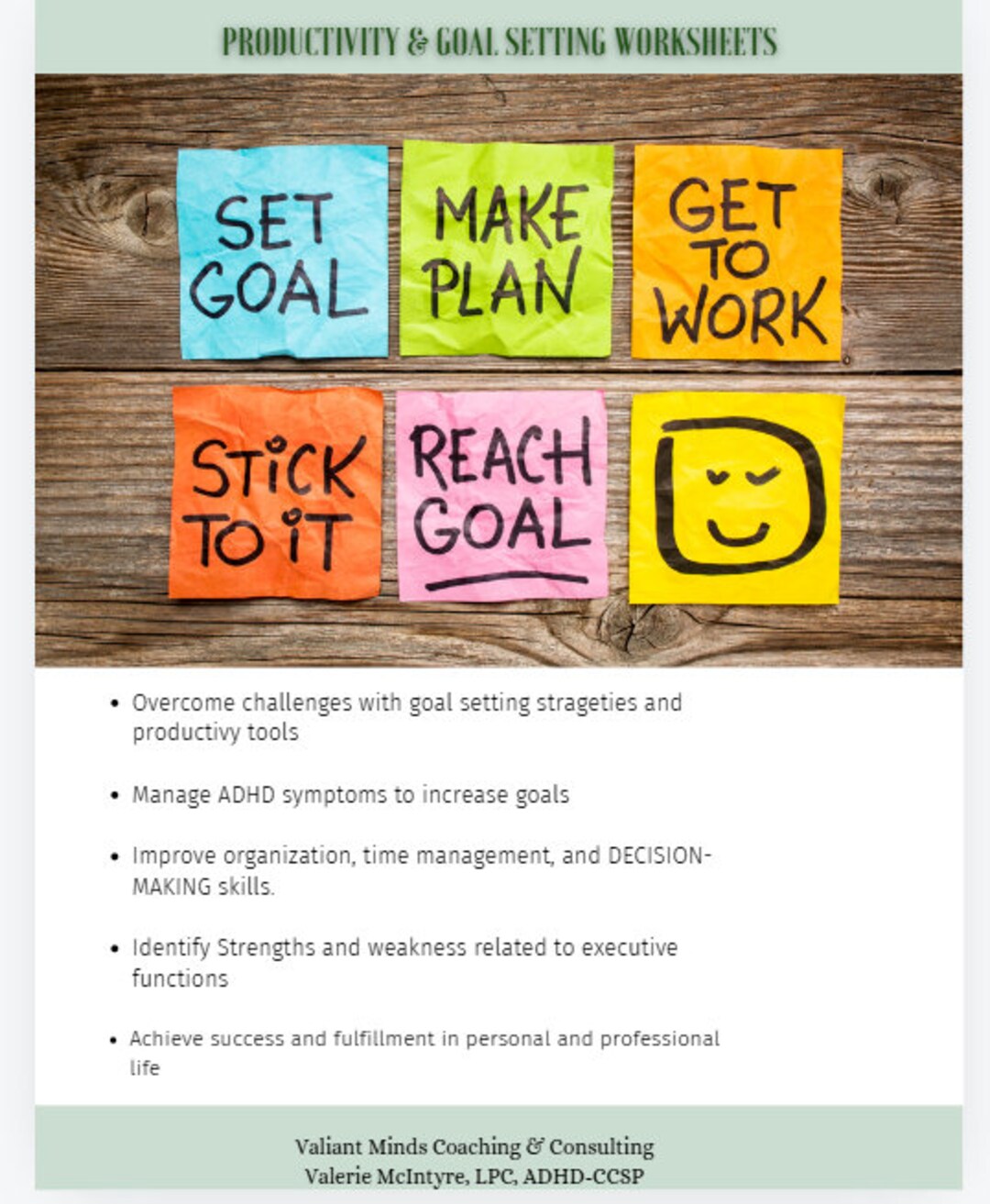Productivity & Goal Setting Worksheets - Etsy
