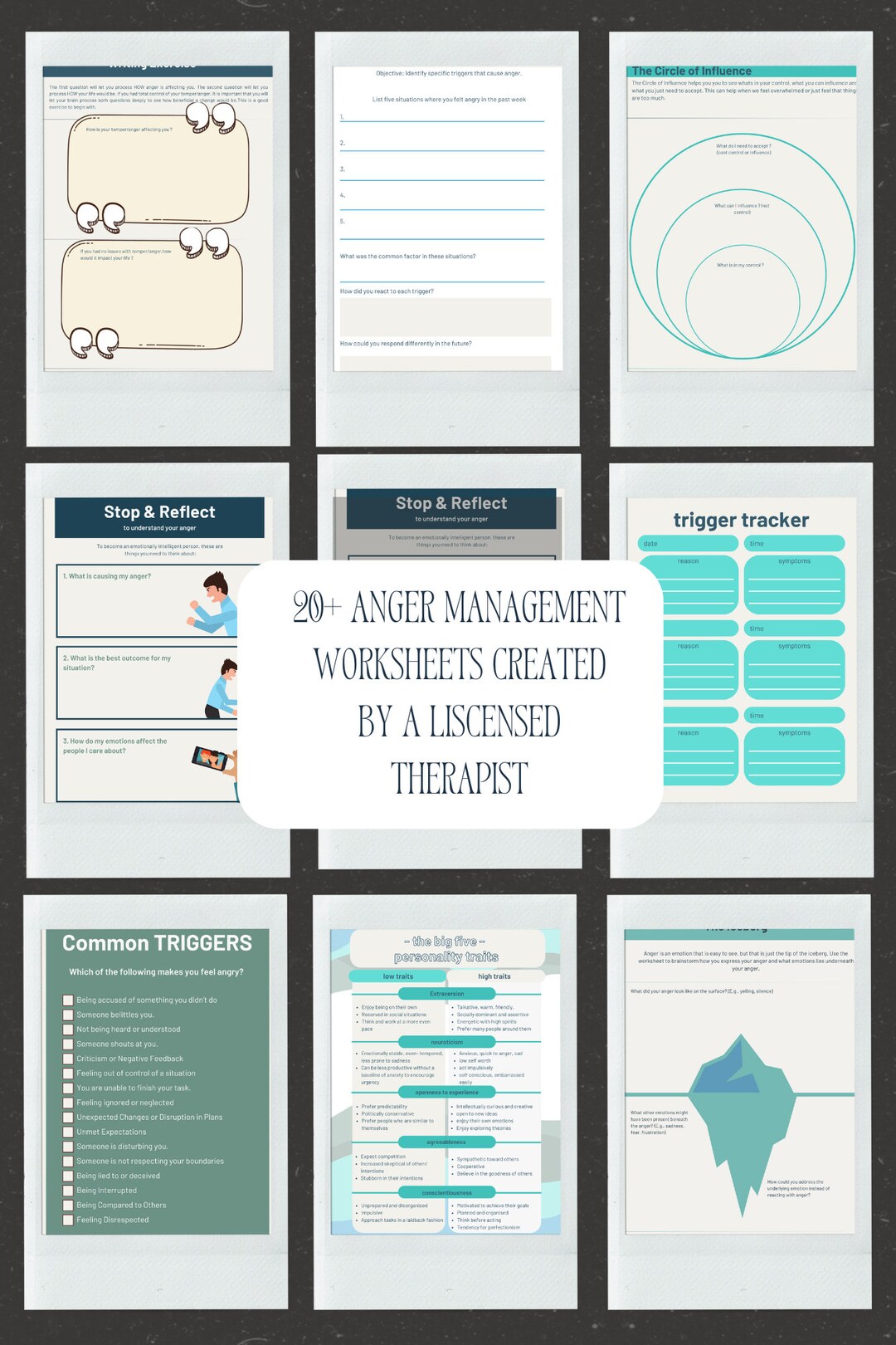 Anger Management Worksheets for Therapists, Coaches, and Other ...