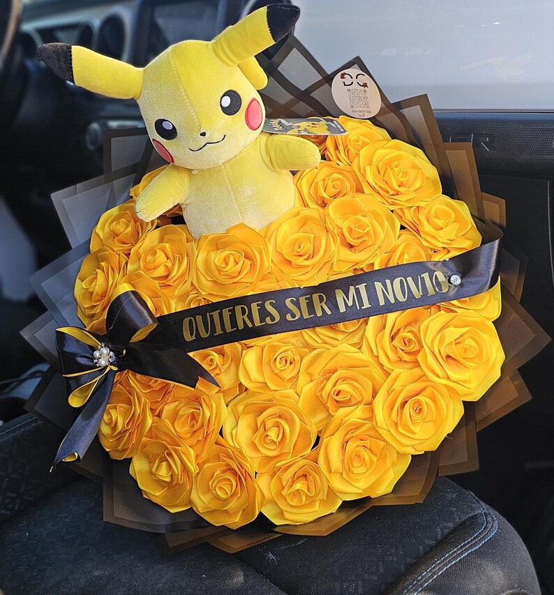 Pikachu Ramo Buchon Eternal Bouquet 30 Roses - Etsy