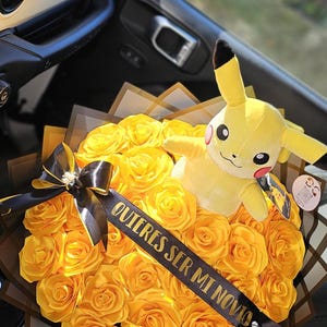 Pikachu Ramo Buchon Eternal Bouquet 30 Roses - Etsy