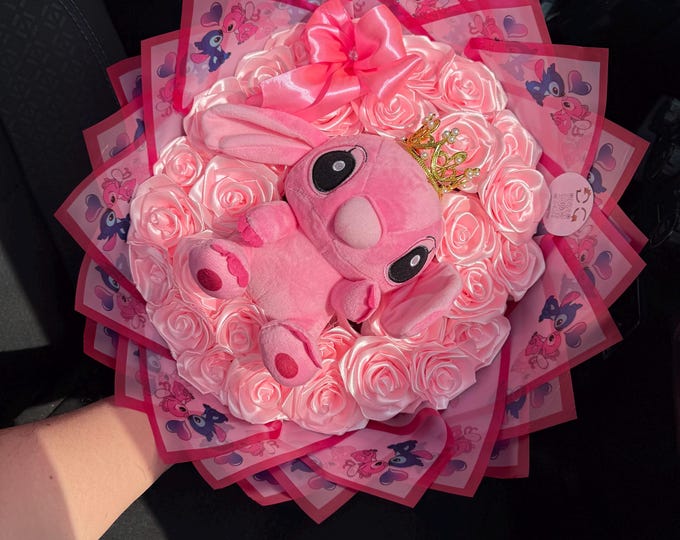 Stitch Eternal Bouquet Pink Ramo - Etsy