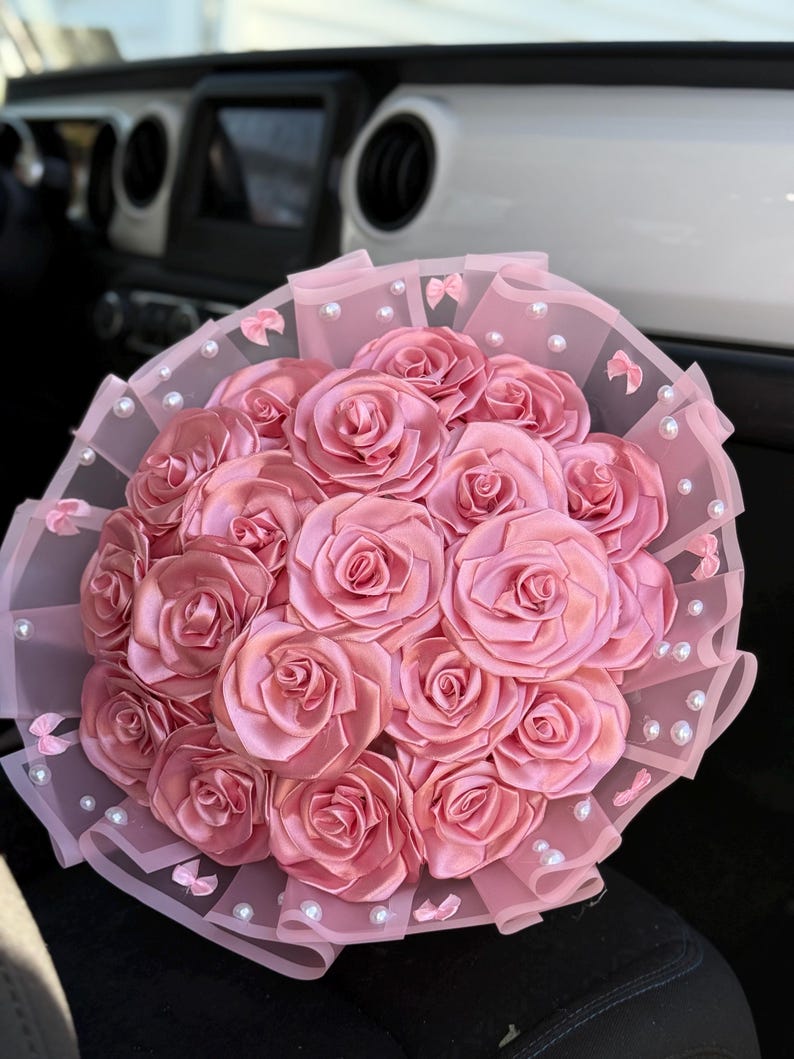 Pink Eternal Roses Bouquet - Etsy