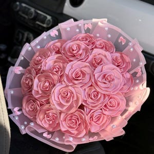 Pink Eternal Roses Bouquet - Etsy