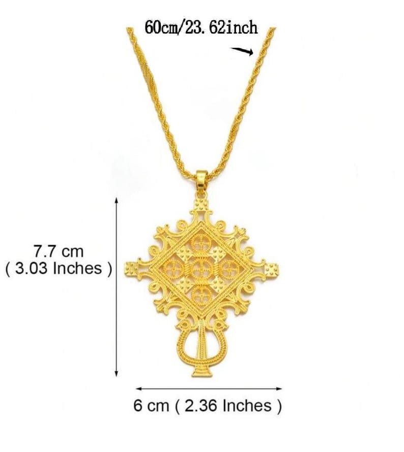 Grand Ethiopian | Eritrean Orthodox Saint George Cross Pendant on a ...