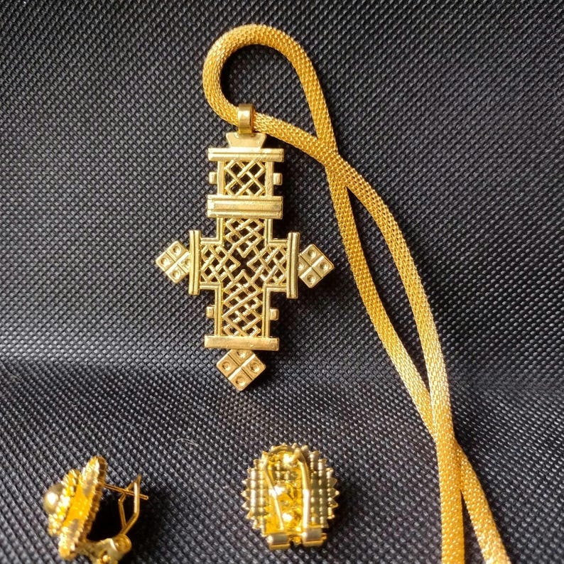 Magnificent Ethiopian Orthodox Cross Necklace on Cable Chain With ...