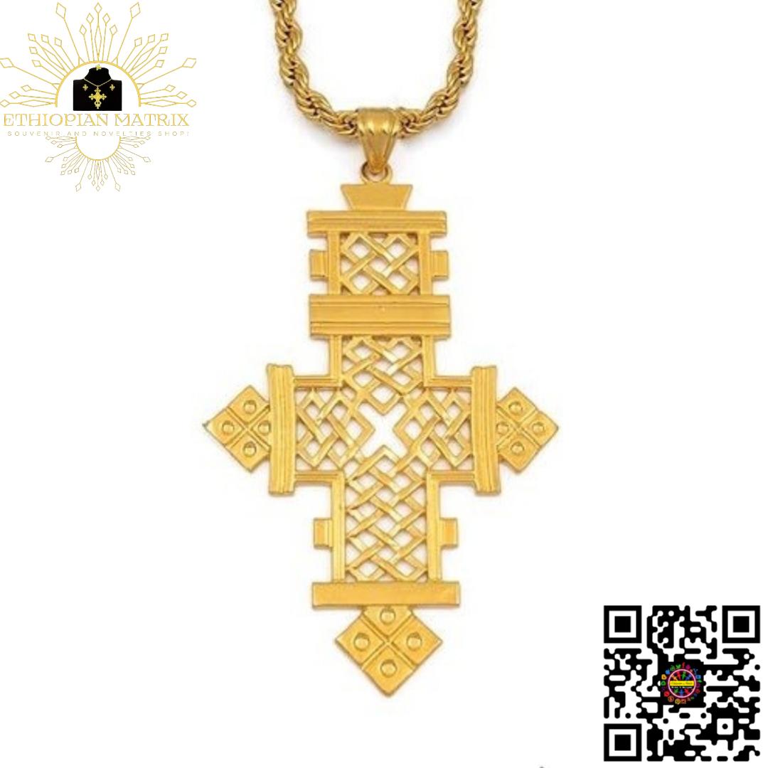 Sacred Ethiopian Orthodox Cross Necklace | Eritrean Gold Necklace ...
