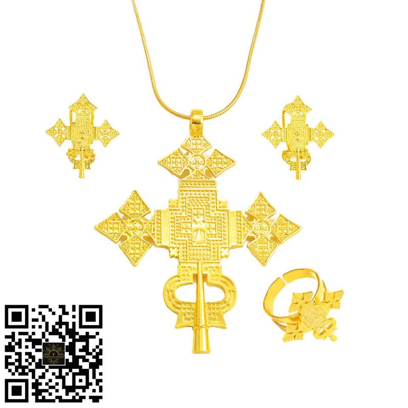Majestic Ethiopian | Eritrean Orthodox Tewahedo Cross Necklace on Cable ...