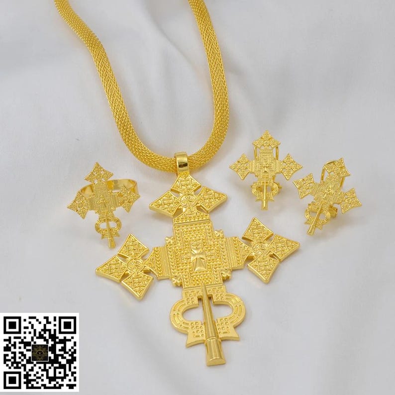 Majestic Ethiopian | Eritrean Orthodox Tewahedo Cross Necklace on Cable ...