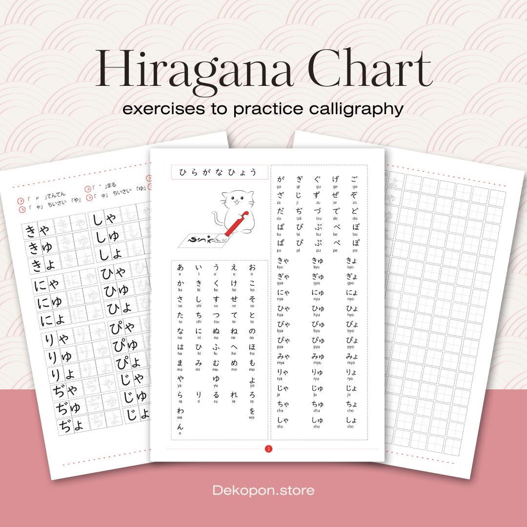 Hiragana Chart + Practice Workshop - Etsy