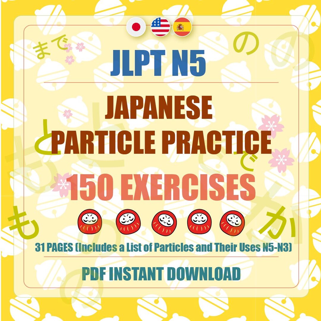 Japanese Workbook | JLPT N5 Particles |grammar Worksheets | Japanese ...