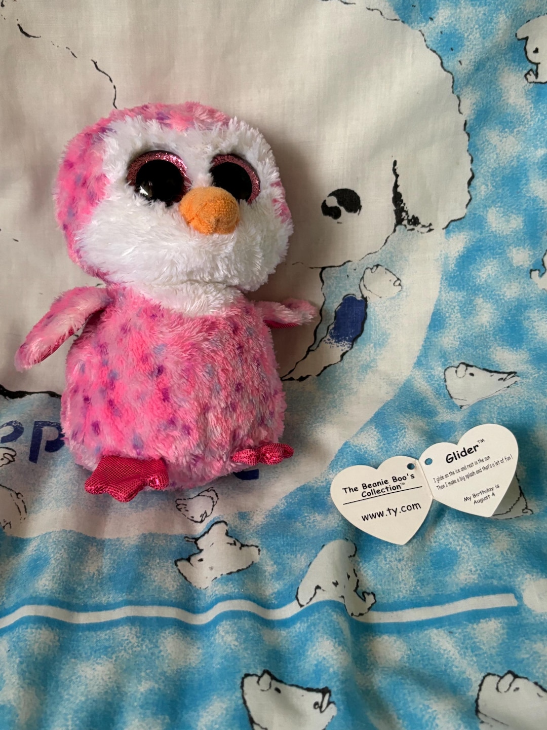 Glider the Pink Penguin Beanie Boo With Loose Tag - Etsy