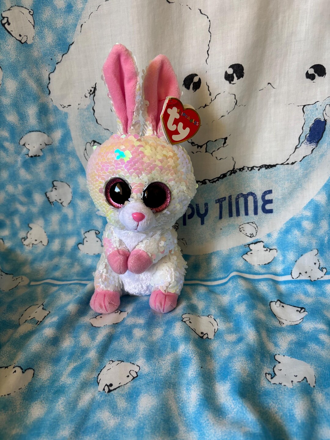 Bonnie the Pink White Bunny Flippable Beanie Boo With Tag 6” - Etsy