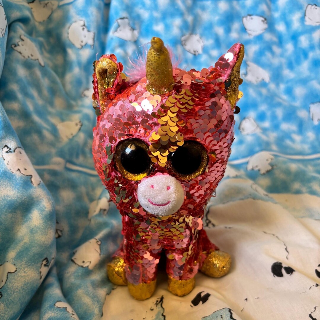 Sunset the Unicorn Beanie Boo Flippables Without Tag - Etsy
