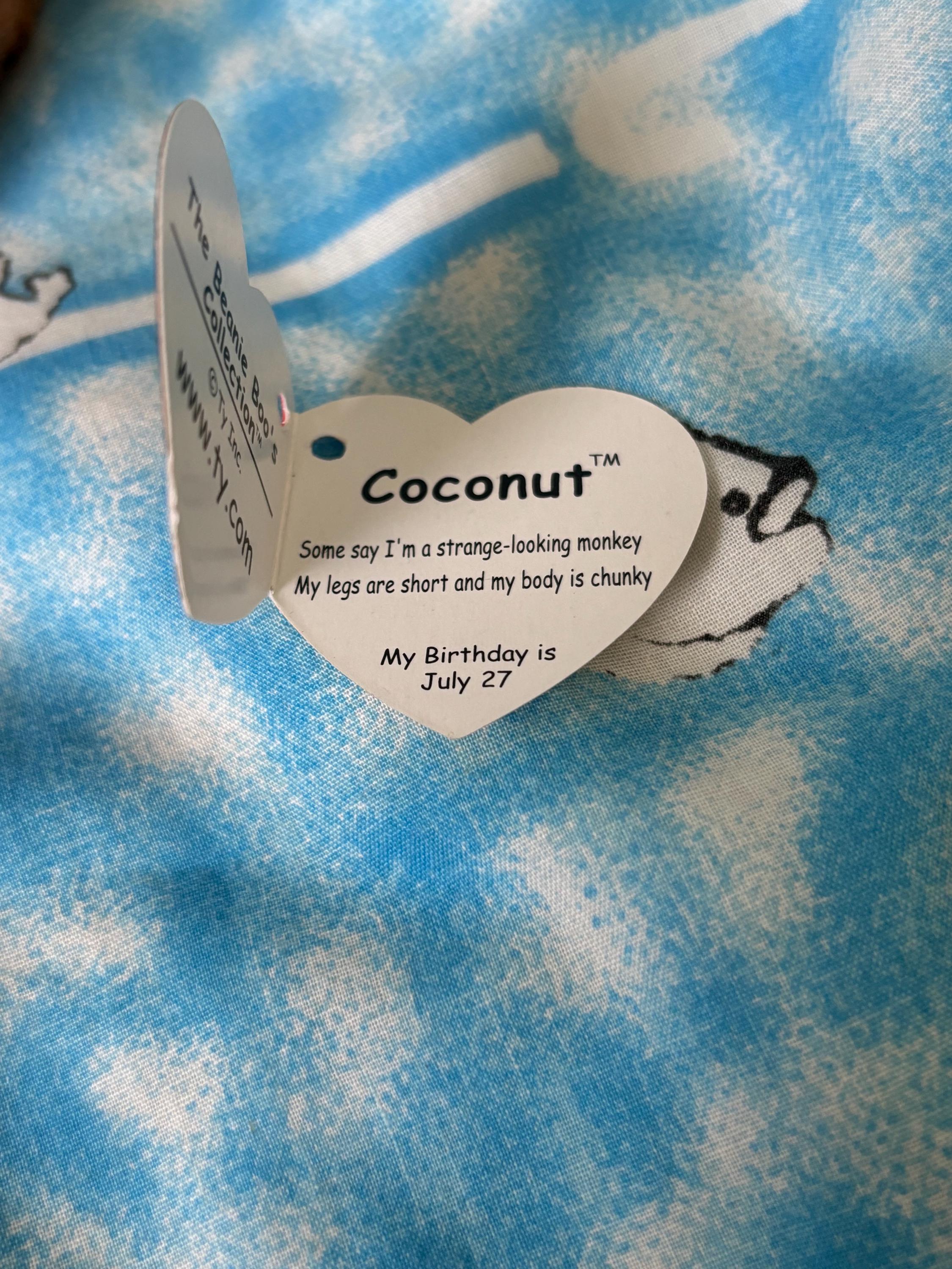 Coconut the Monkey Beanie Boo With Loose Tag - Etsy