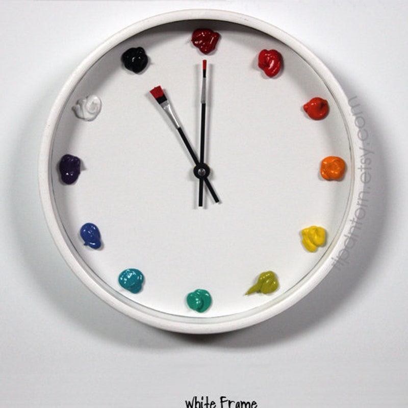 Artist Palette Clock - Etsy