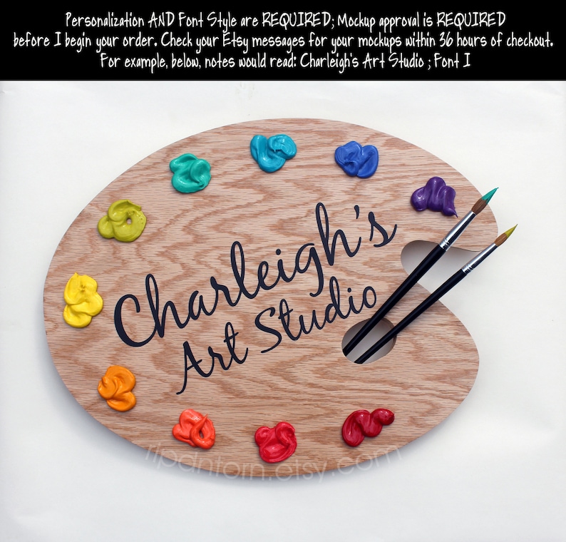 Personalized Artist Art Studio Palette Sign With Choice of - Etsy