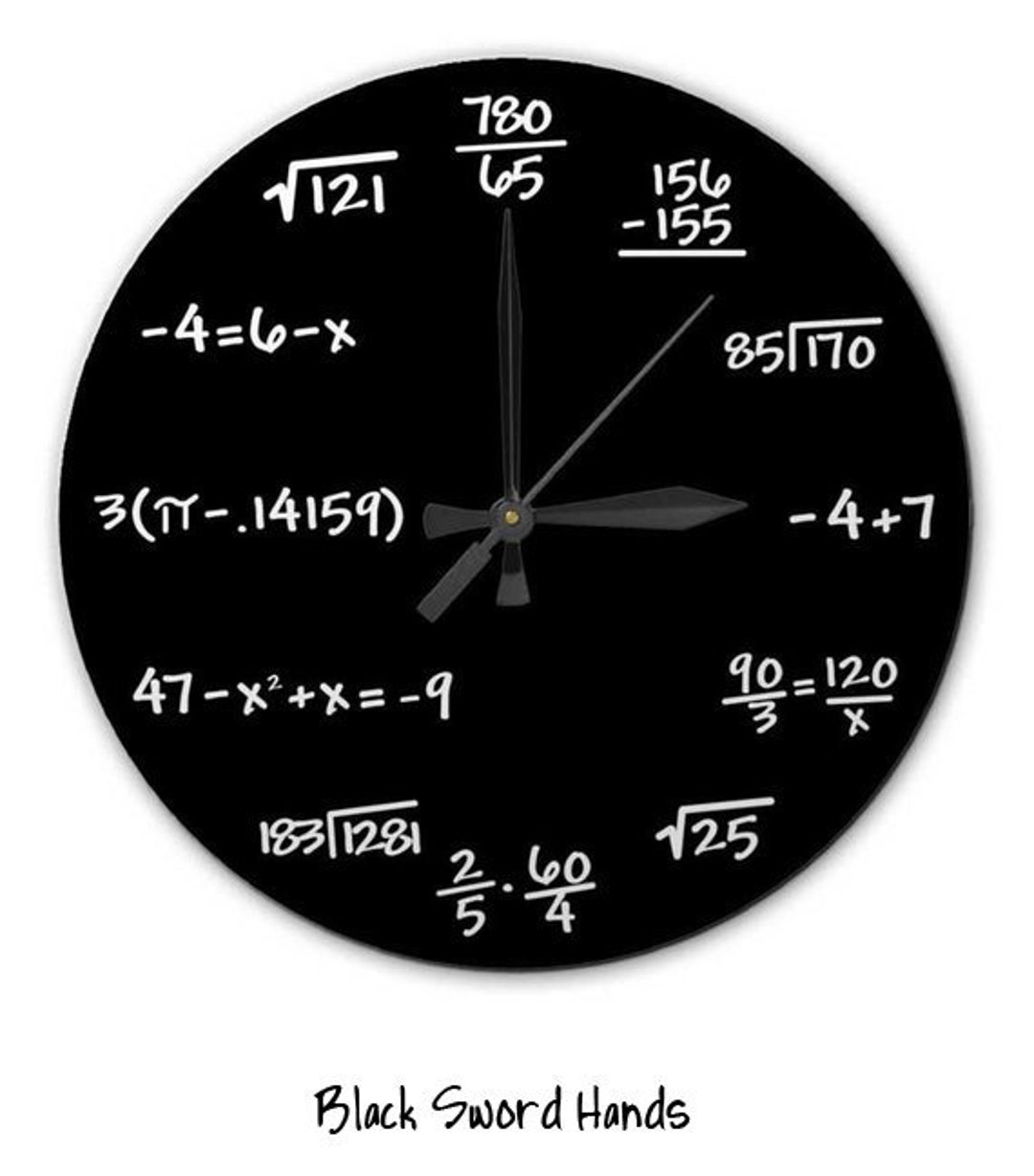 Mathematics Chalkboard Clock - High Quality, Acrylic, 10.75 Inch ...