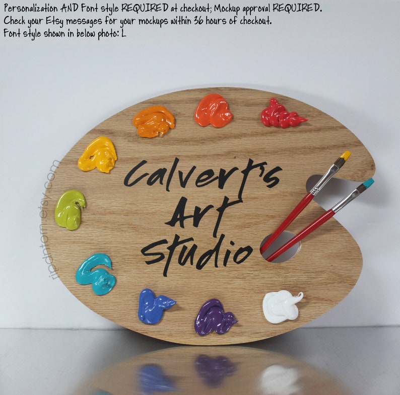 Personalized Art Palette Studio Sign or Wall Hanging with | Etsy