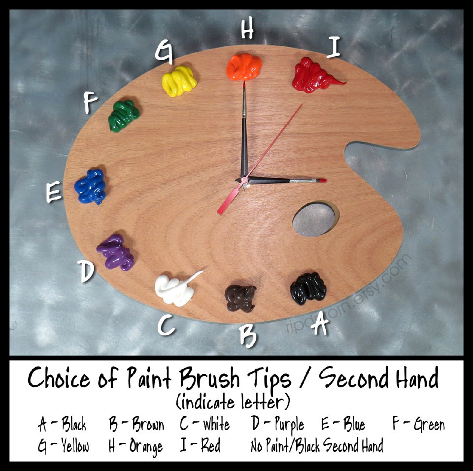 Art Palette Wall Clock With Paint Unique Art Studio Decor or - Etsy