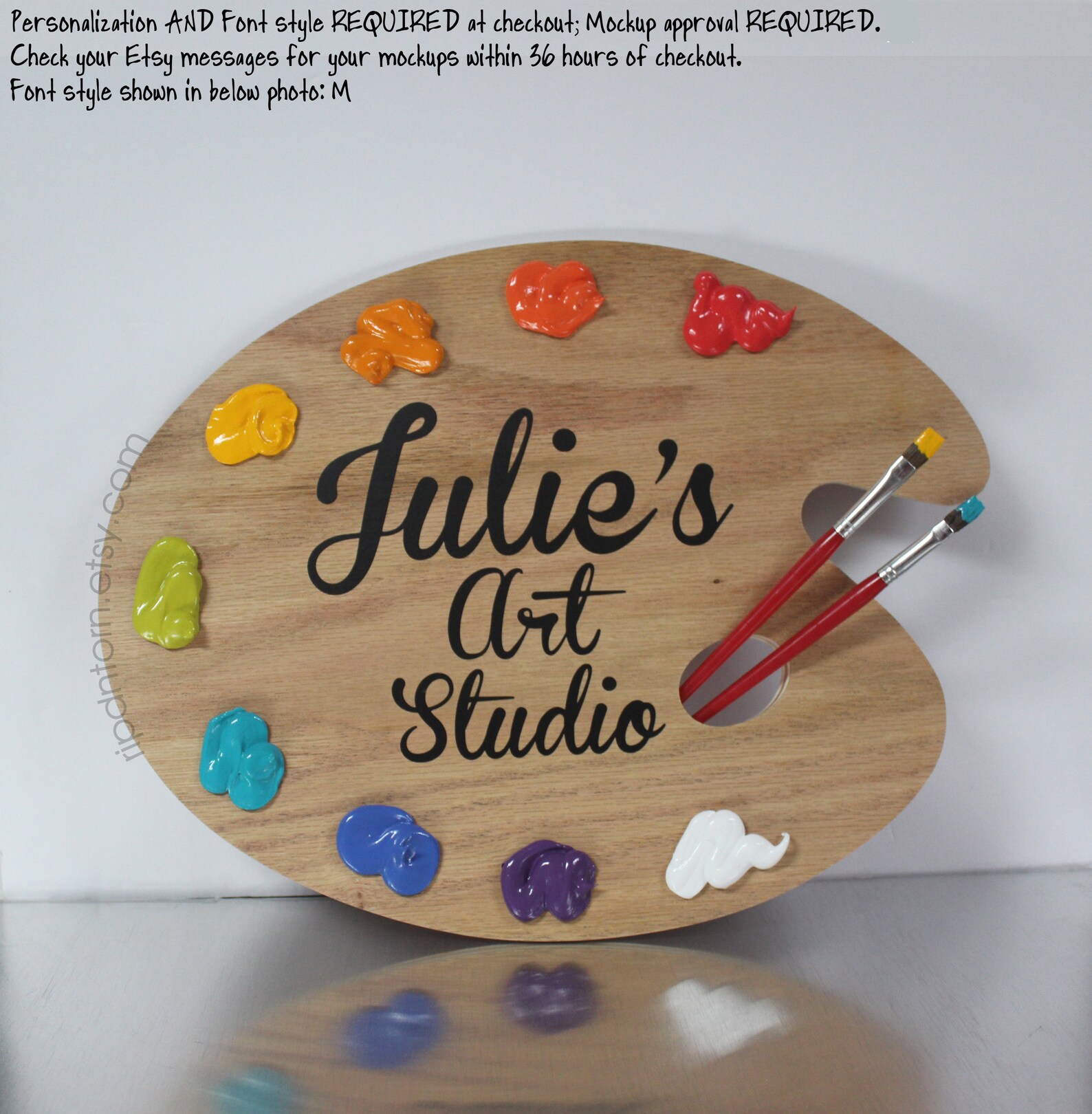 Personalized Art Palette Studio Sign or Wall Hanging with | Etsy