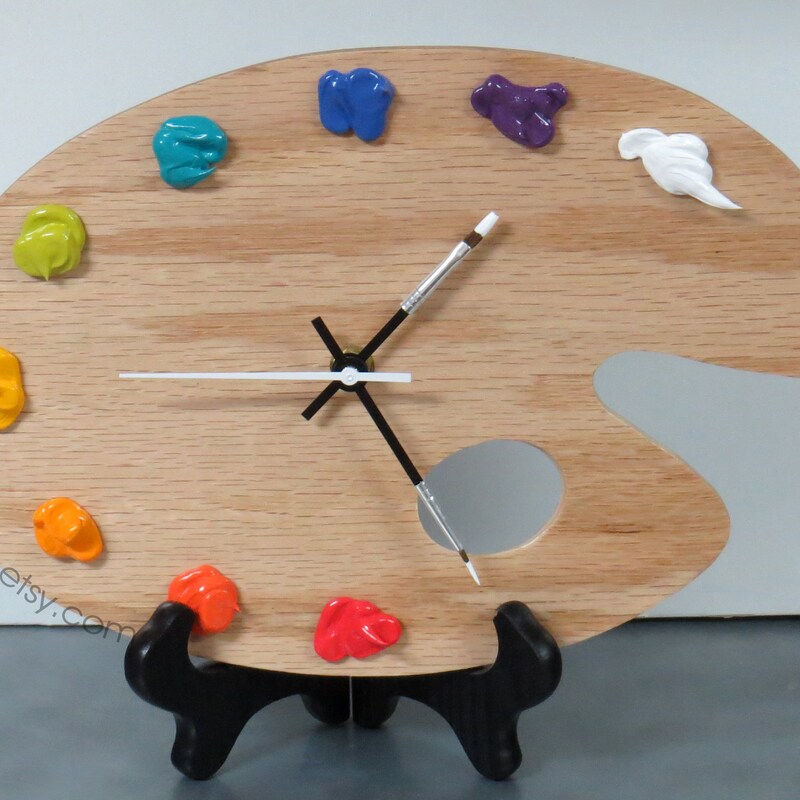 Artist Palette Clock - Etsy